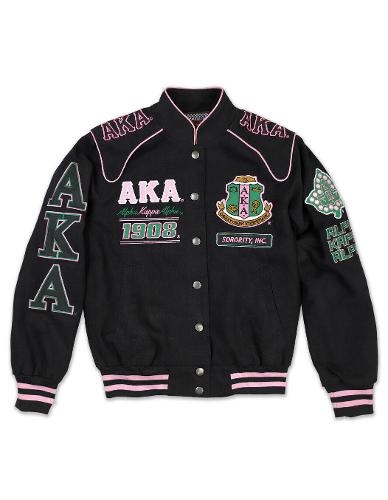 Alpha Kappa Alpha Sorority Race Jacket Black AKA Race Jacket ...